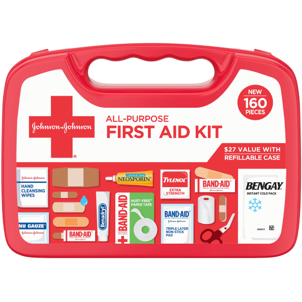 Johnson & Johnson All-Purpose Portable Compact Emergency First Aid Kit ...