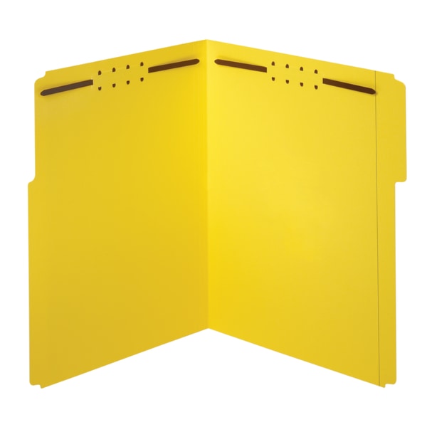 Color Fastener File Folders, 8 1/2" x 11", Letter, Yellow, Box of 50 ...