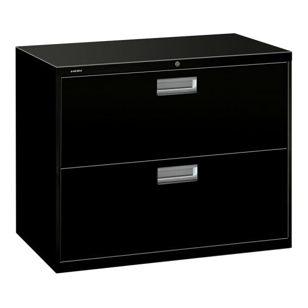 HON Brigade 600 36 W x 19 1 4 D Lateral 2 Drawer File Cabinet Black