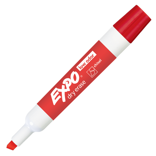 EXPO Low Odor Dry Erase Marker Chisel Point Red Zerbee