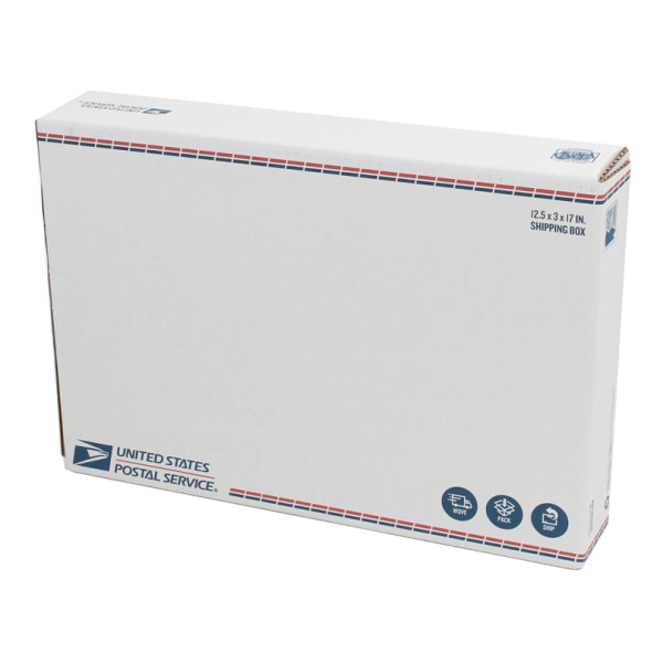 United States Post Office Fold Over Flap Shipping Box 12 1 4 x 3 x 17 5 8