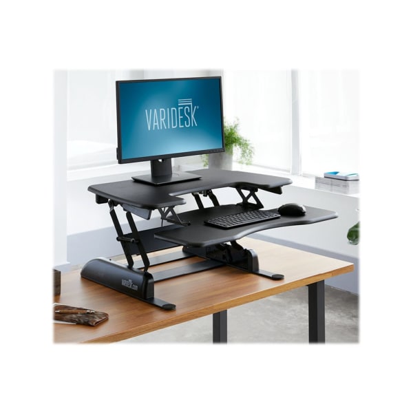 VariDesk ProPlus Manual Standing Desk Riser 30 W x 41 3 4 D Black Zerbee