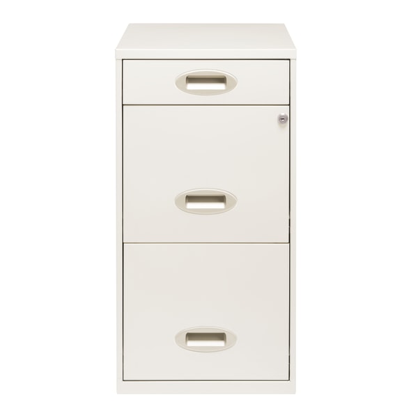 Realspace 18 D Vertical 3 Drawer Letter Size File Cabinet Metal Pearl White Zerbee