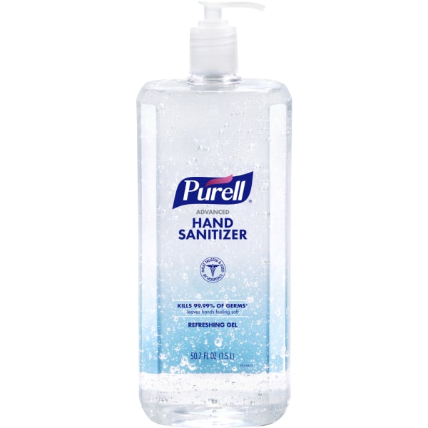 PURELL Advanced Hand Sanitizer Refreshing Gel Clean Scent 1.5 Liter Pump Bottle Office Supply Hut