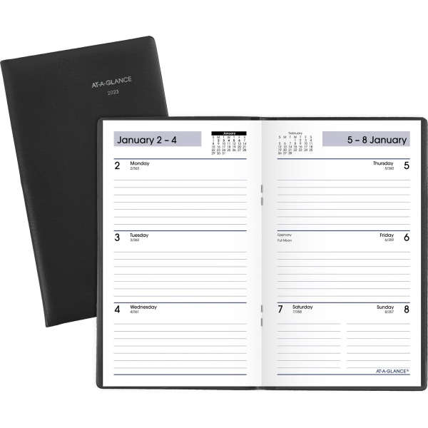 AT-A-GLANCE DayMinder 2023 RY Weekly Planner, Black, Pocket, 3 1/2 AT-A-GLANCE DayMinder 2023 RY Weekly Planner, Black, Pocket, 3 1/2