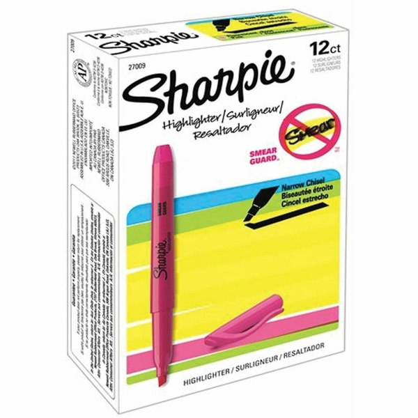 Sharpie® Accent® Pocket Highlighters, Fluorescent Pink, Box Sharpie® Accent® Pocket Highlighters, Fluorescent Pink, Box